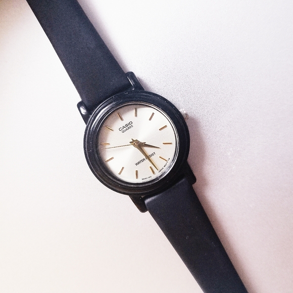 Casio | Accessories | Vintage Casio Slim Black Watch | Poshmark